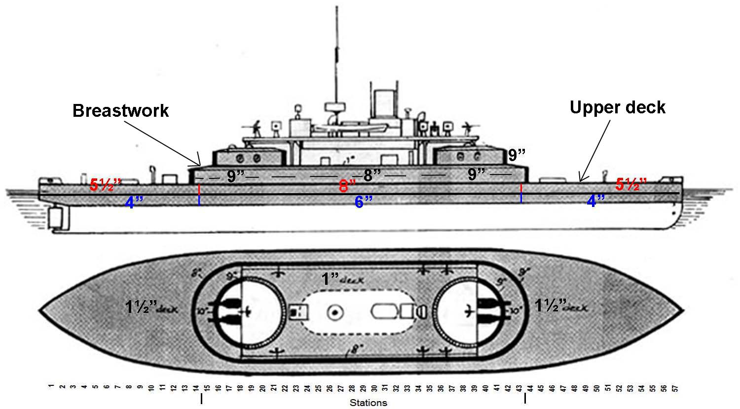 Armour of HMVS Cerberus.